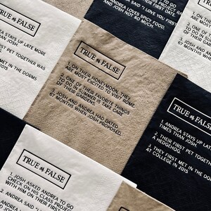 Pack of True or False Napkins 50 Pieces, Truths and a Lie Napkins ...