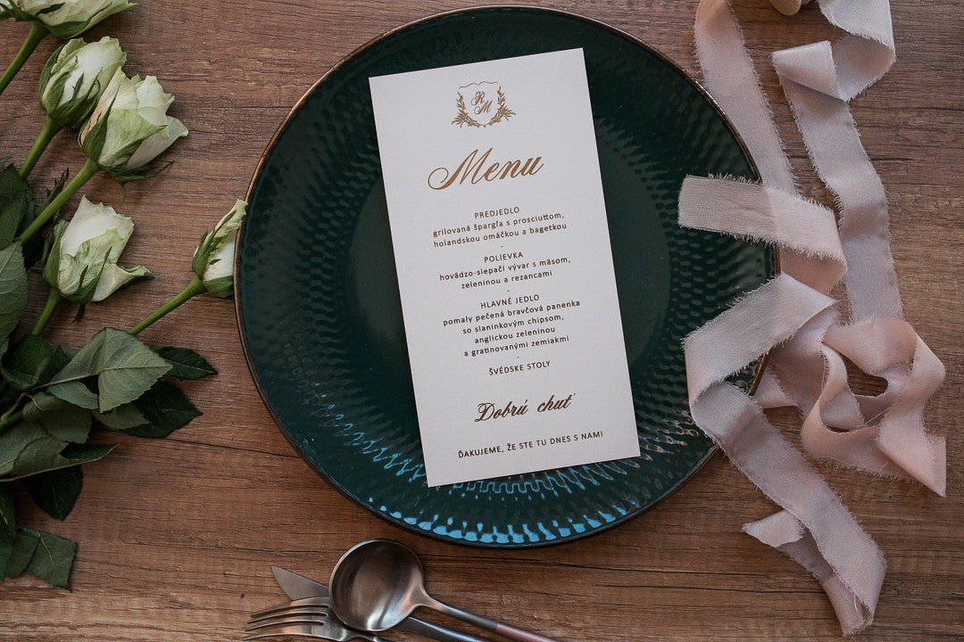 Luxury Wedding Menu Card Printed, Menu Wedding, Menu Card for Every ...