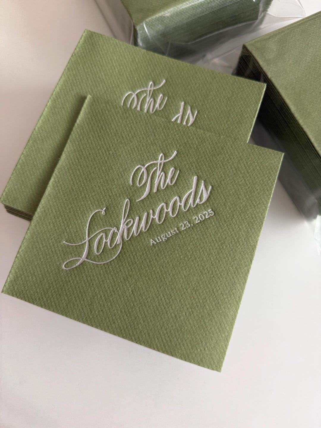 Foil Wedding Napkin, Cocktail Napkins Wedding, Soft Linen Like, Gold ...