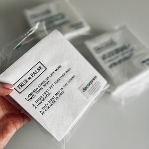 Pack of True or False Napkins 50 Pieces, Truths and a Lie Napkins ...