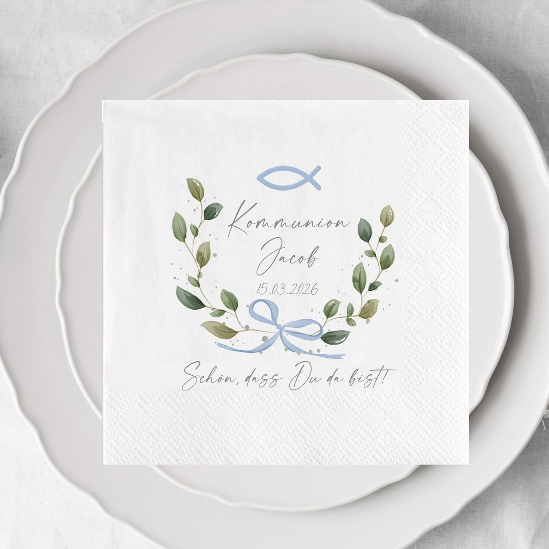 Personalized Napkins, Full Color Cocktail Napkins, Konfirmation ...