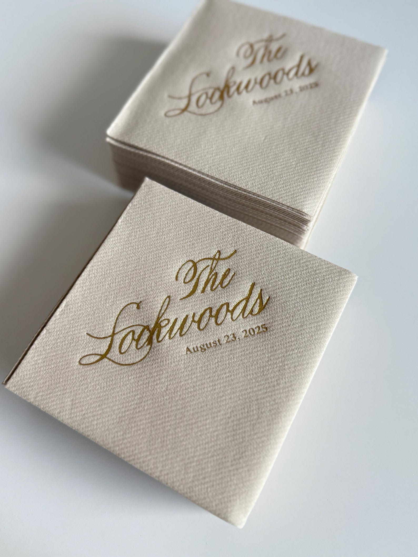 Foil Wedding Napkin, Cocktail Napkins Wedding, Soft Linen Like, Gold ...
