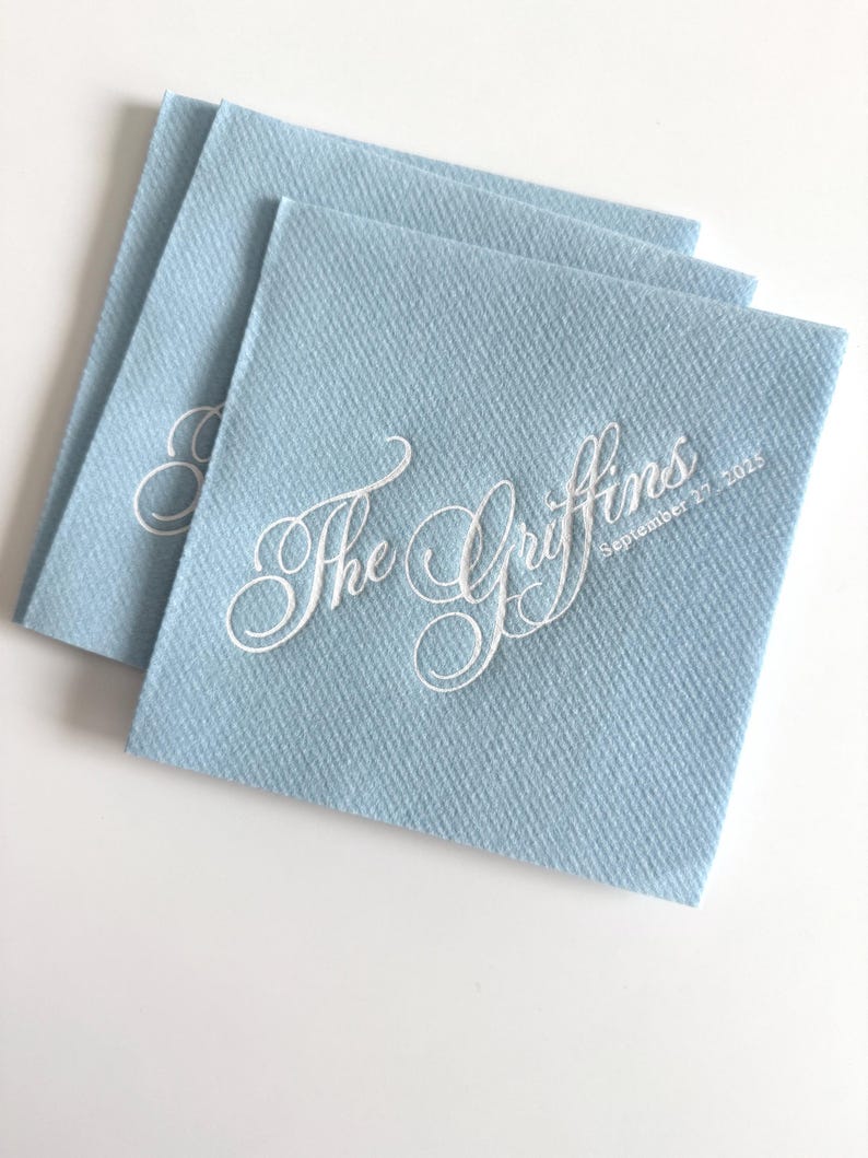 Personalized Cocktail Napkins Wedding, Soft Linen Like, Gold Foil ...
