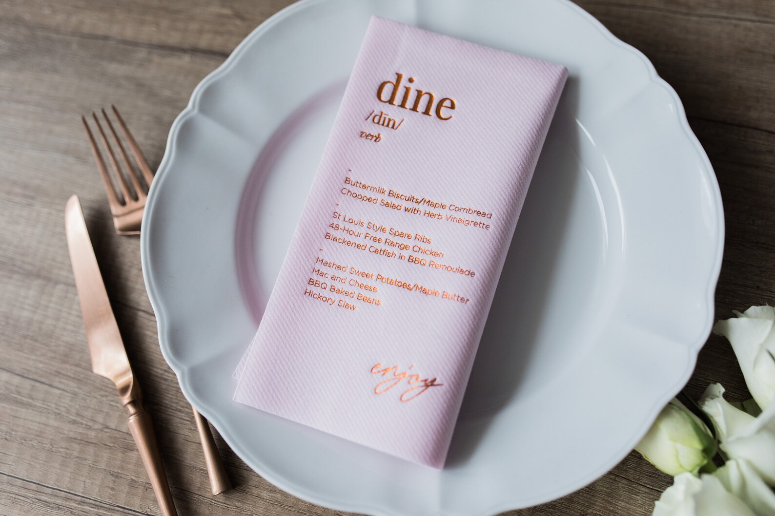 Wedding Menu Card Printed on Napkins Personalized Napkins | Etsy