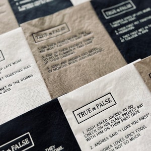 Pack of True or False Napkins 50 Pieces, Truths and a Lie Napkins ...