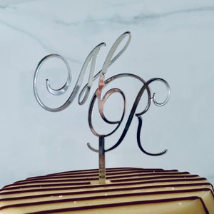 Cake Topper, Elegant Monogram, Gold Wedding Cake Topper, Initials ...