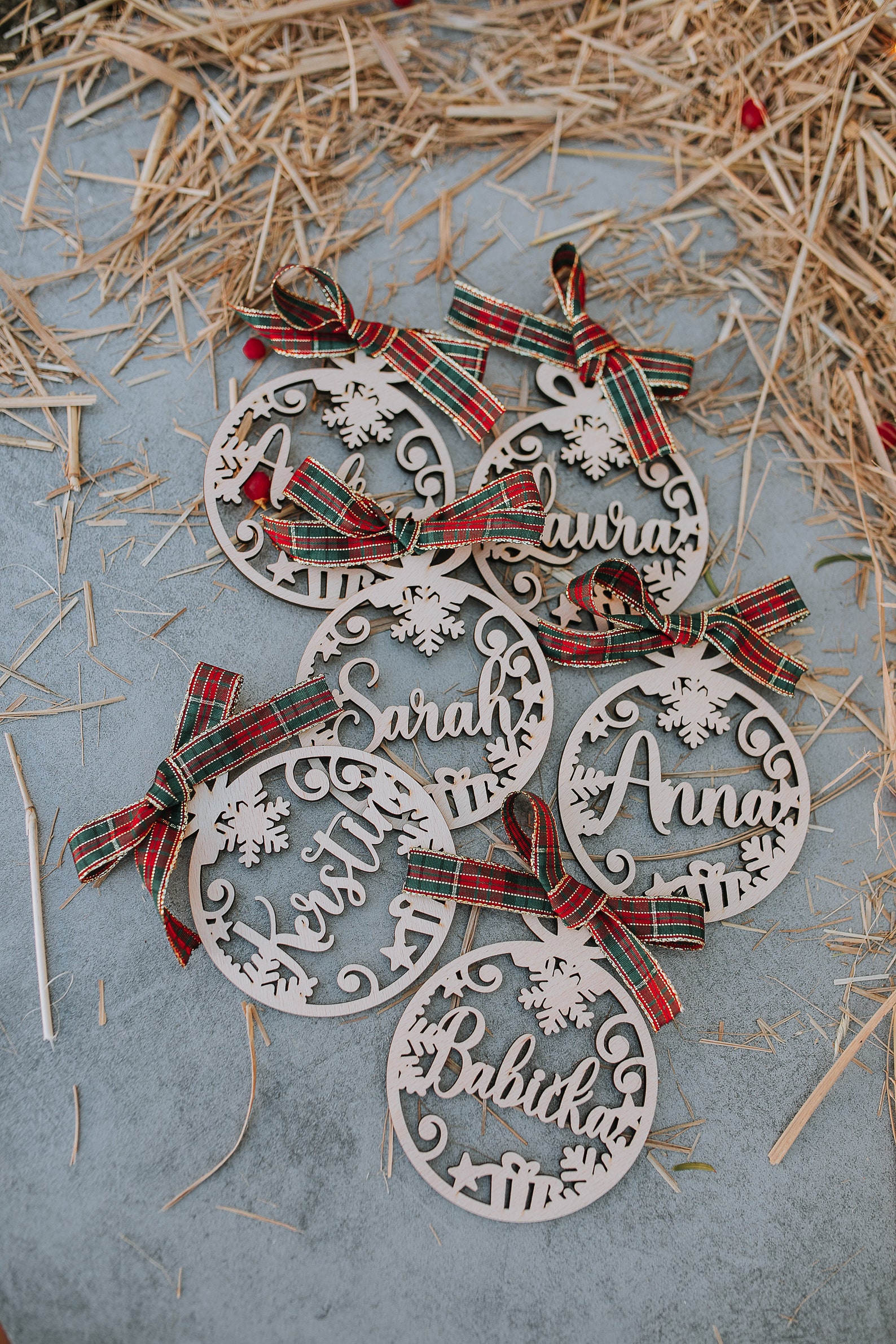 Custom Christmas Baubles With Name CHRISTMAS Gift Tags Laser | Etsy