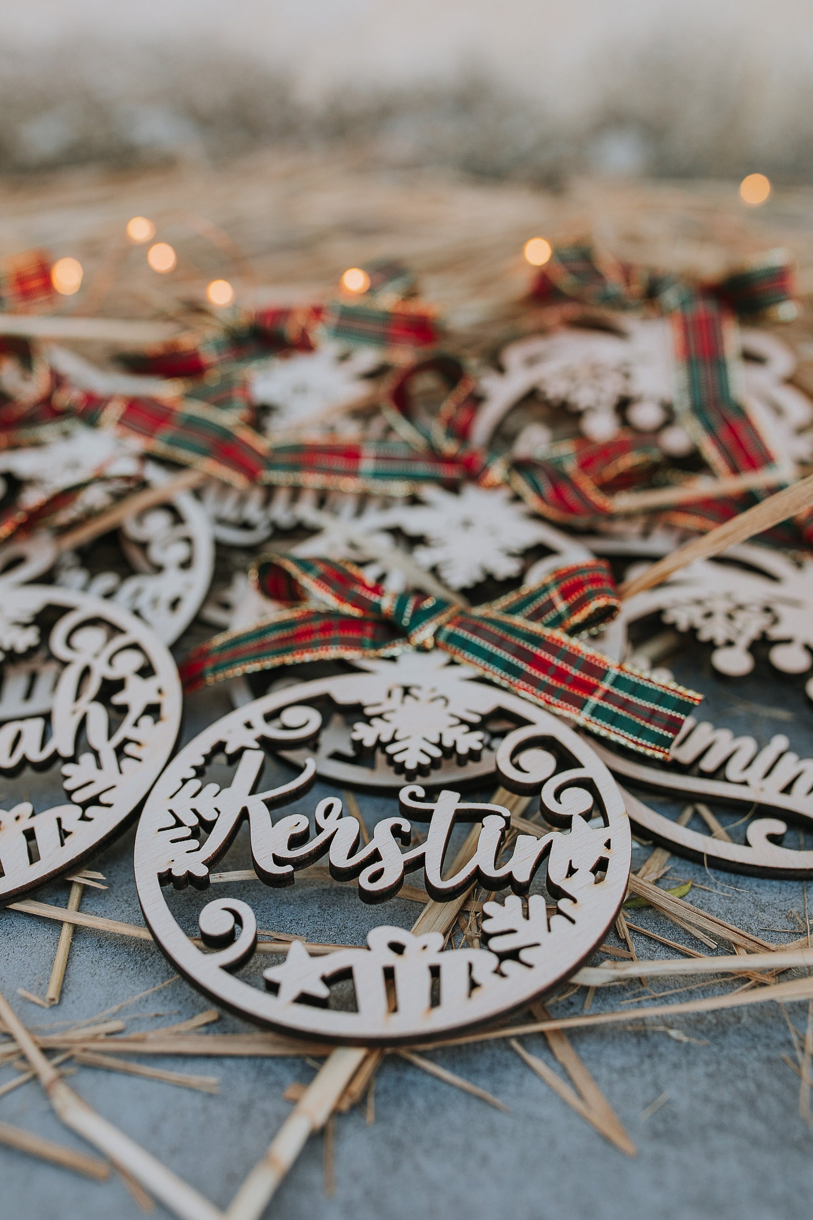 Custom Christmas Baubles With Name CHRISTMAS Gift Tags Laser | Etsy