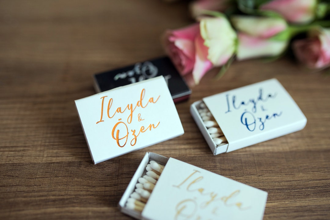 Foiled Wedding Matchboxes, Gold Foil Matches, Personalized Matches ...