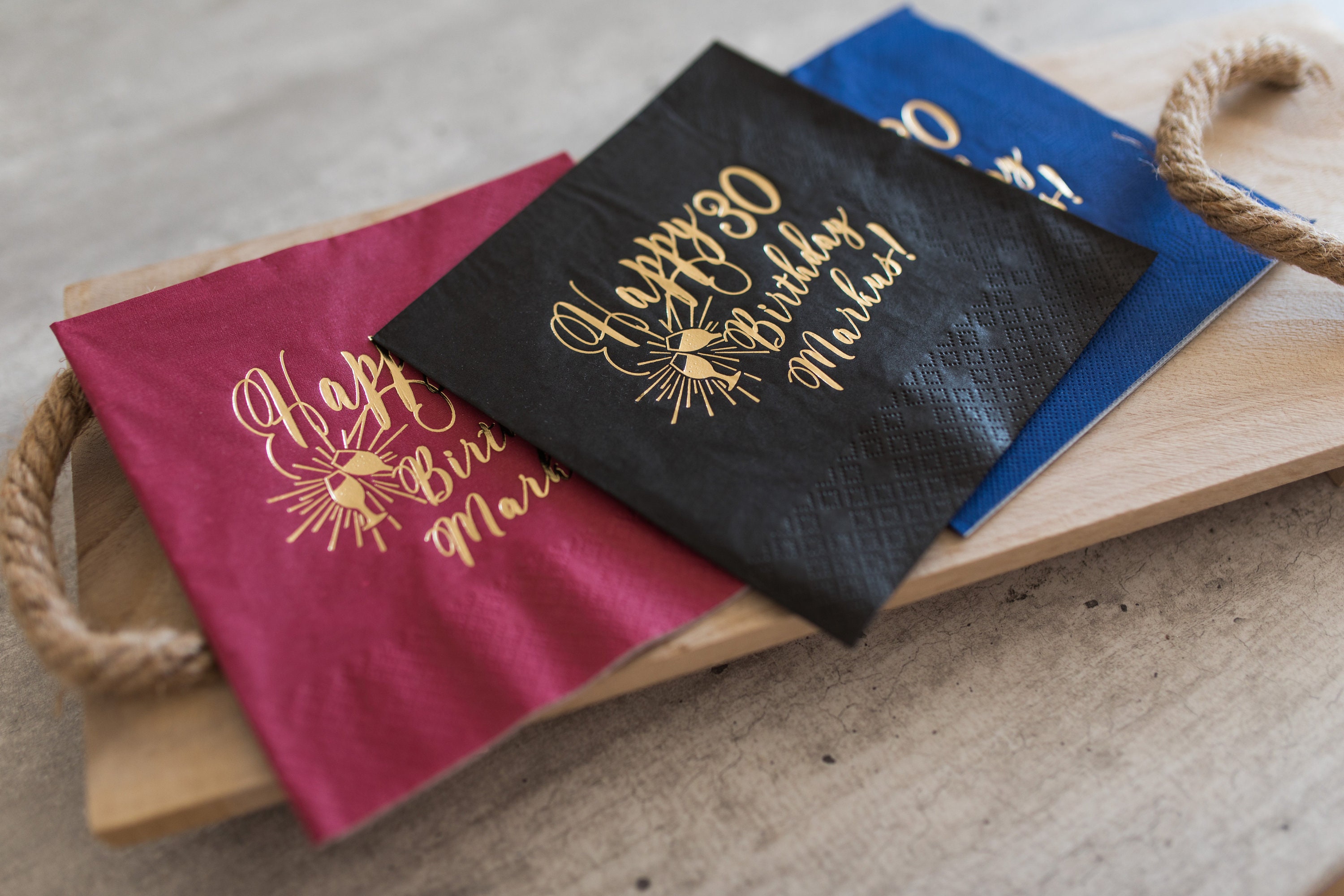 Birthday Napkins Personalized Napkins Happy Birthday | Etsy