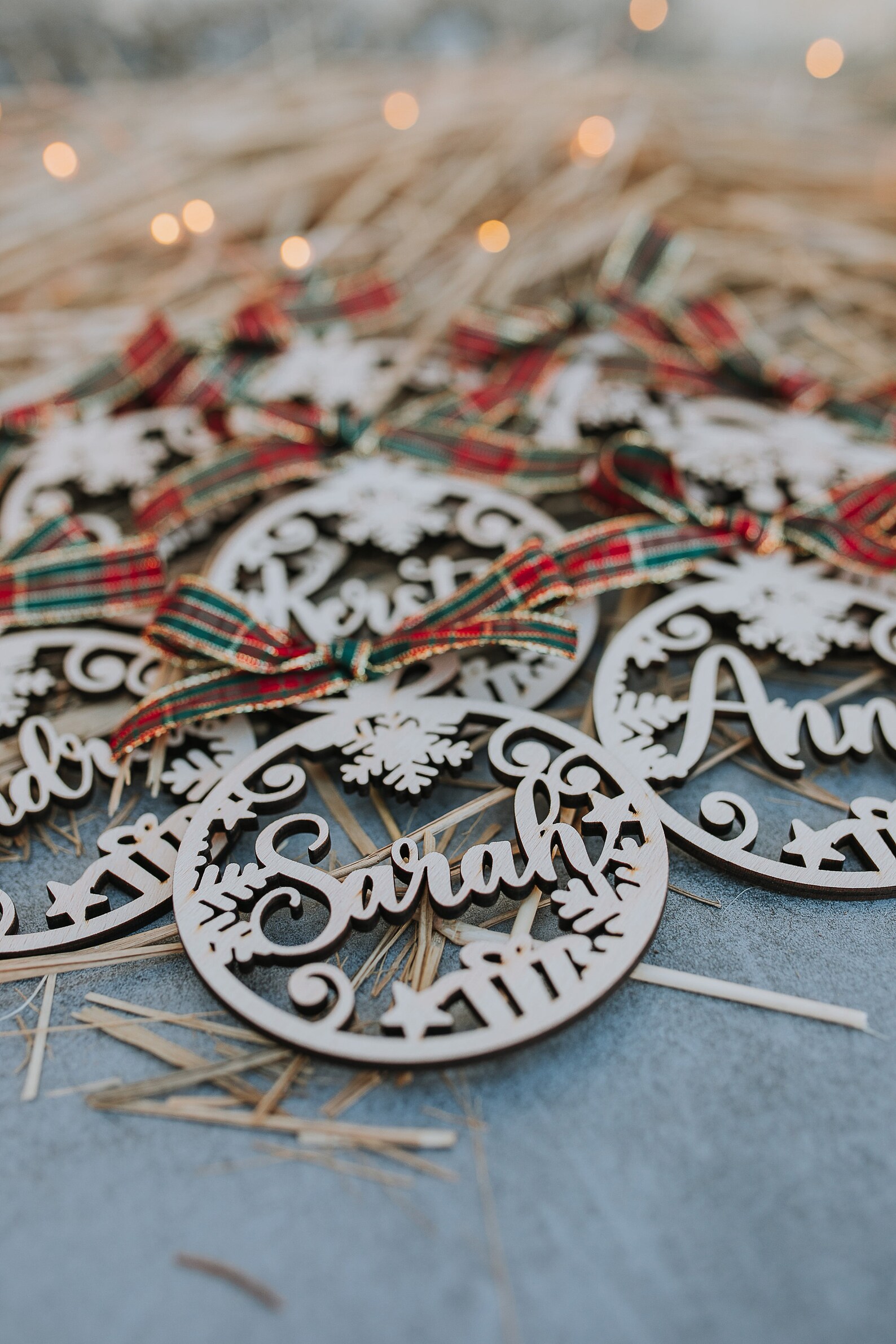 Custom Christmas Baubles With Name CHRISTMAS Gift Tags Laser | Etsy