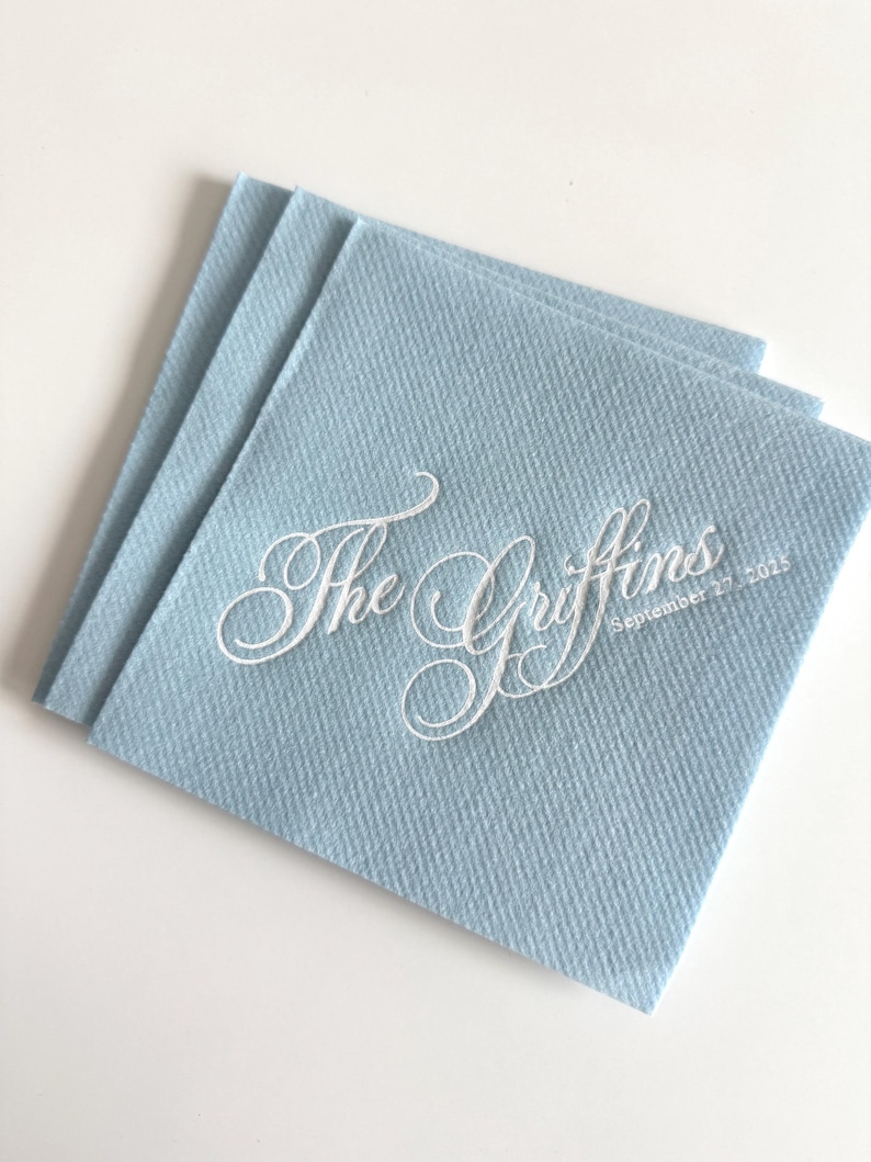 Personalized Cocktail Napkins Wedding, Soft Linen Like, Gold Foil ...