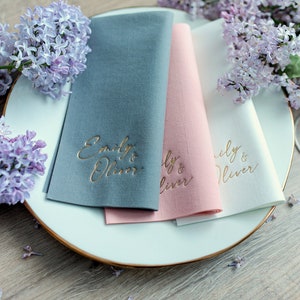 Personalized Napkins, Soft Linen Like Napkins Disposable, Gold Foil ...