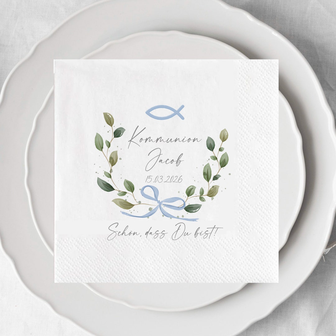 Personalized Napkins, Full Color Cocktail Napkins, Konfirmation ...