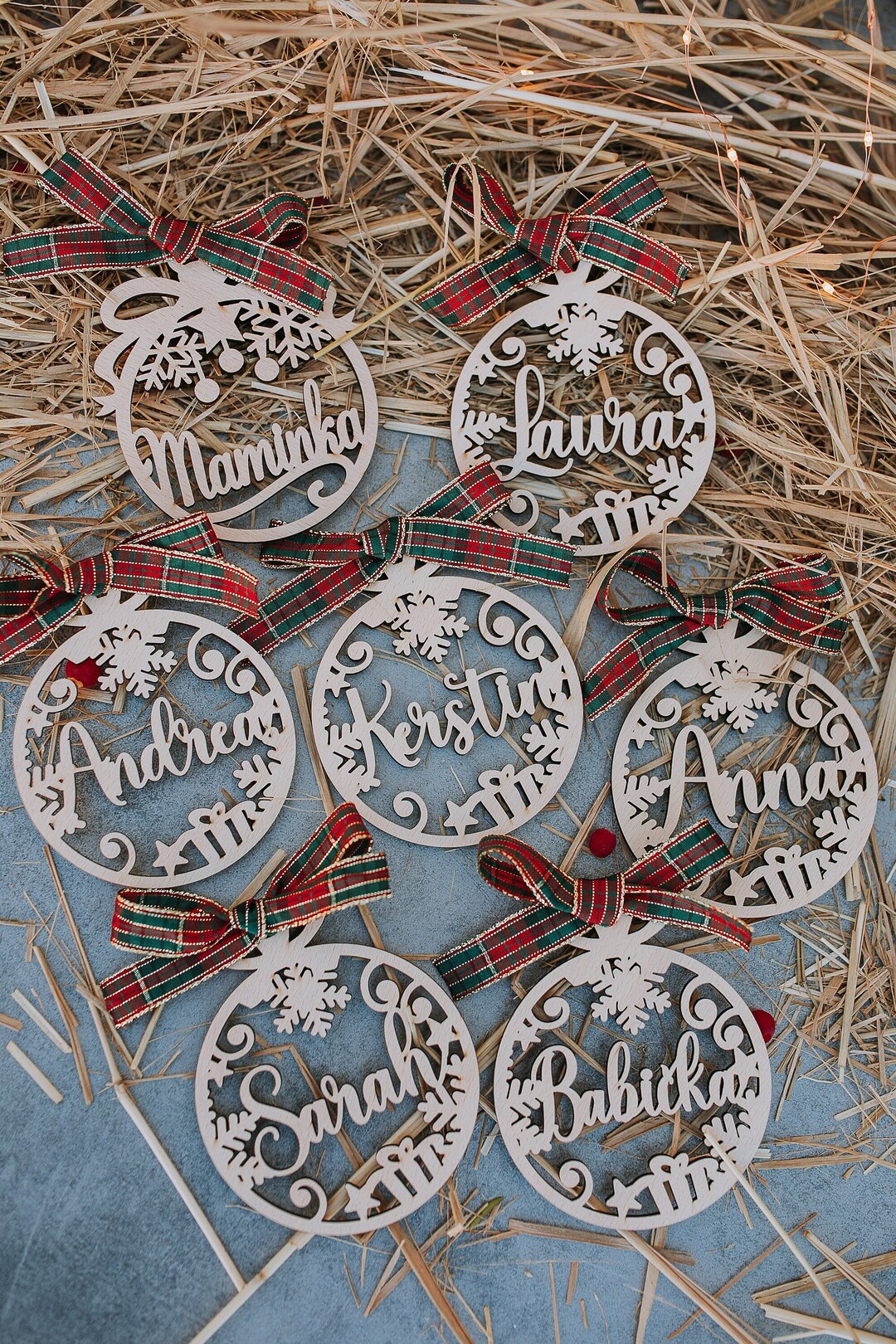 Custom Christmas Baubles With Name, CHRISTMAS Gift Tags, Laser Cut Wood ...