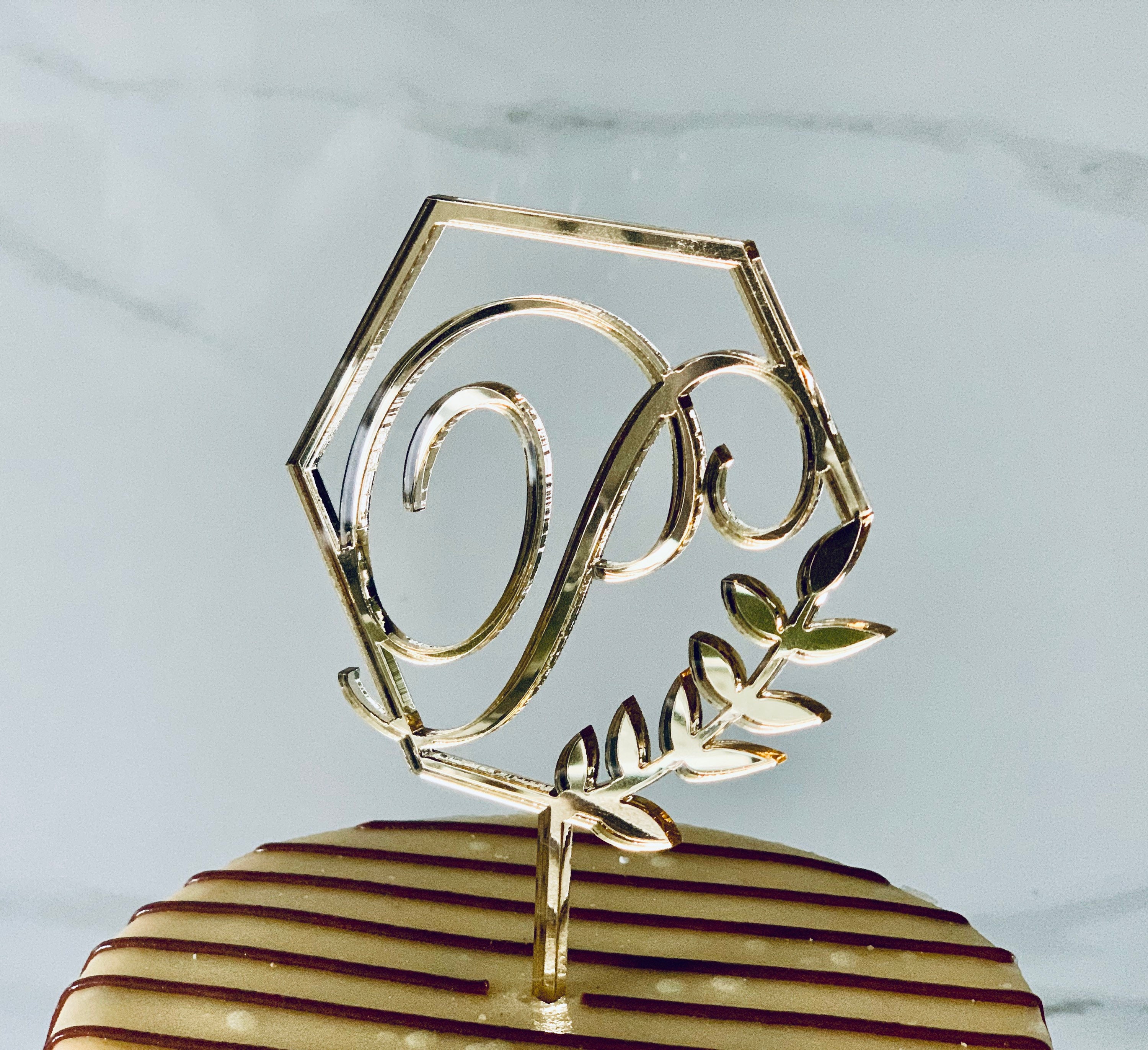 Cake Topper Geometric, Elegant, Gold Wedding Cake Topper, Last Name ...