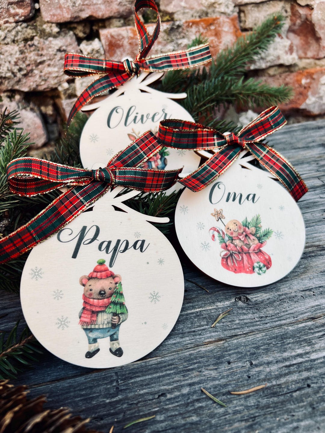 Custom Christmas Baubles With Name, CHRISTMAS Gift Tags, Laser Cut Wood ...