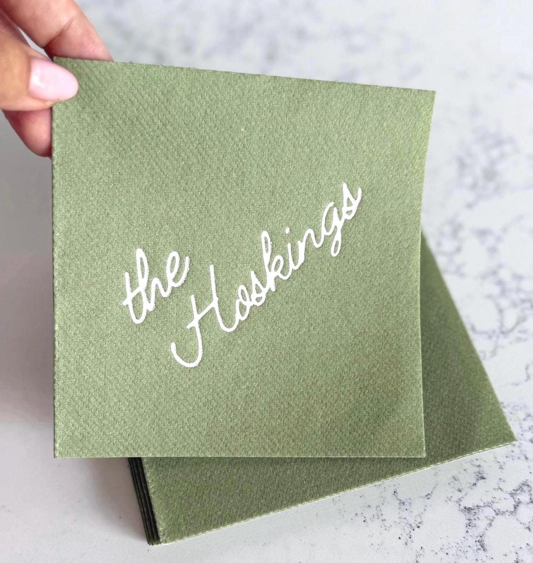 Personalized Cocktail Napkins Wedding, Soft Linen Like, Gold Foil ...