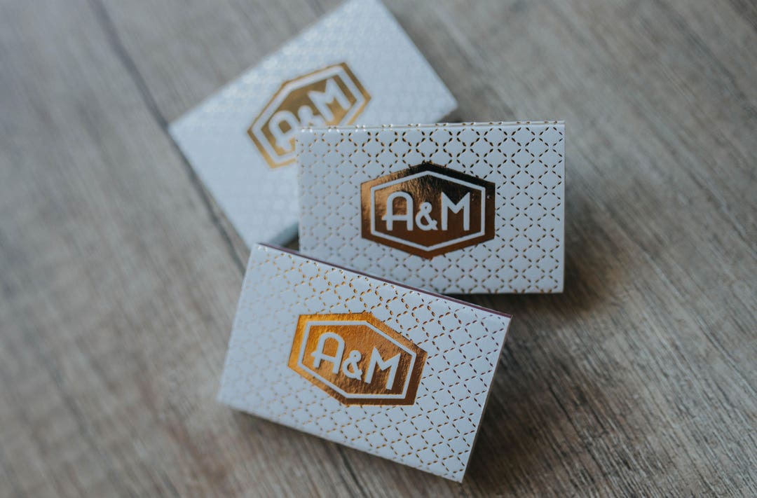 Foiled Wedding Matchboxes, Gold Foil Matches, Personalized Matches ...