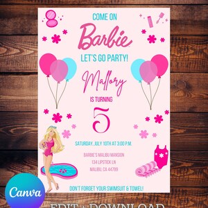 Barbie Invitation - Etsy