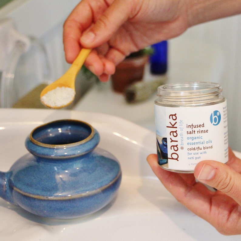 Baraka Infused Salt Rinse 4oz- French Atlantic Sea Salt With Essential ...