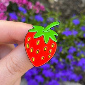 Strawberry Enamel Pin, Fruit Enamel Pins, Lapel Pin, Badge, Food Pins ...