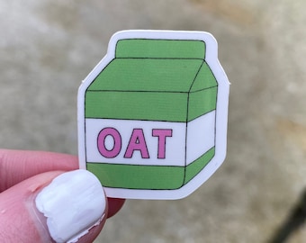 Oat Milk Sticker Waterproof Sticker Glossy Vinyl Sticker - Etsy