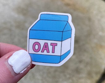 Oat Milk Sticker Waterproof Sticker Glossy Vinyl Sticker - Etsy