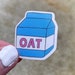 Oat Milk Sticker - Waterproof Sticker, Glossy Vinyl Sticker - Etsy