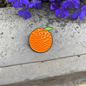 Orange Enamel Pin, Fruit Enamel Pins, Lapel Pin, Brooch, Badge, Food ...