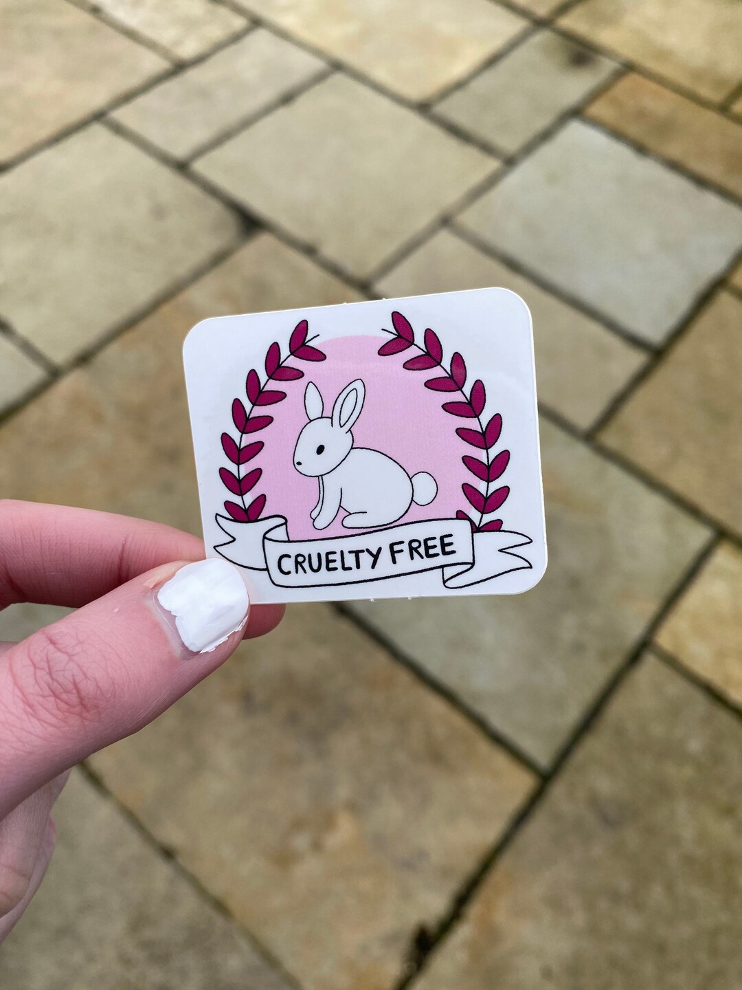 Cruelty Free Rabbit Sticker Waterproof Sticker, Glossy Vinyl Sticker - Etsy