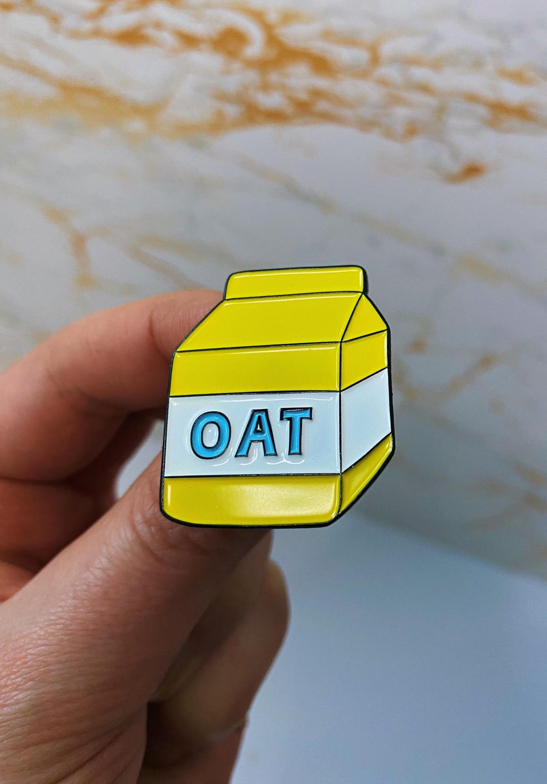 Oat Milk Enamel Pin Vegan Milk Enamel Pin Oat Milk Pin Plant Based Gift ...