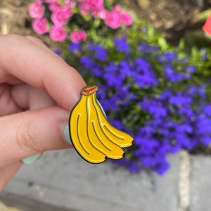 Banana Enamel Pin, Fruit Enamel Pins, Lapel Pin, Brooch, Badge, Food ...