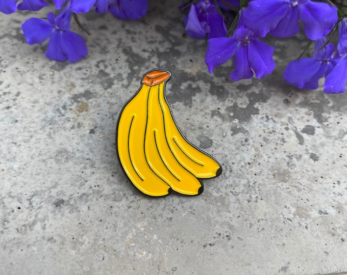 Banana Enamel Pin, Fruit Enamel Pins, Lapel Pin, Brooch, Badge, Food ...