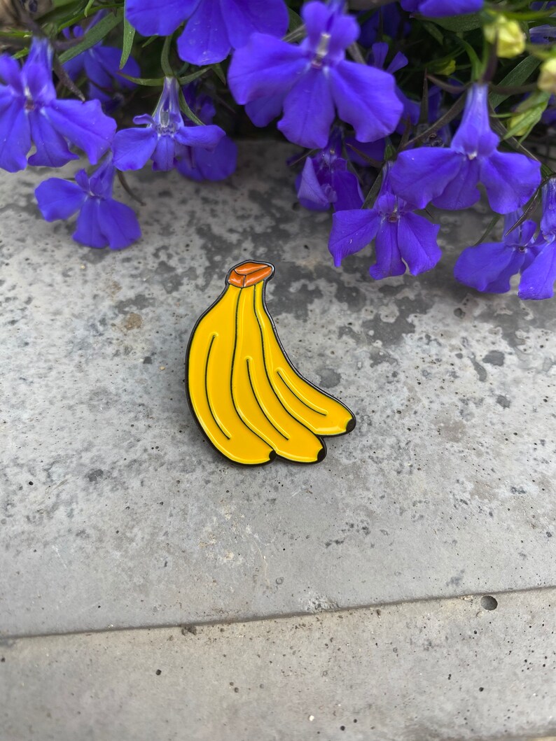 Banana Enamel Pin, Fruit Enamel Pins, Lapel Pin, Brooch, Badge, Food ...