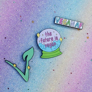 VEGAN AF Vegan Pin Vegan Enamel Pin Vegan Gift Vegetarian - Etsy