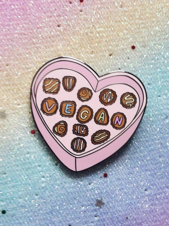Vegan Chocolates Pin Vegan Enamel Pin Vegan Pin Vegan | Etsy