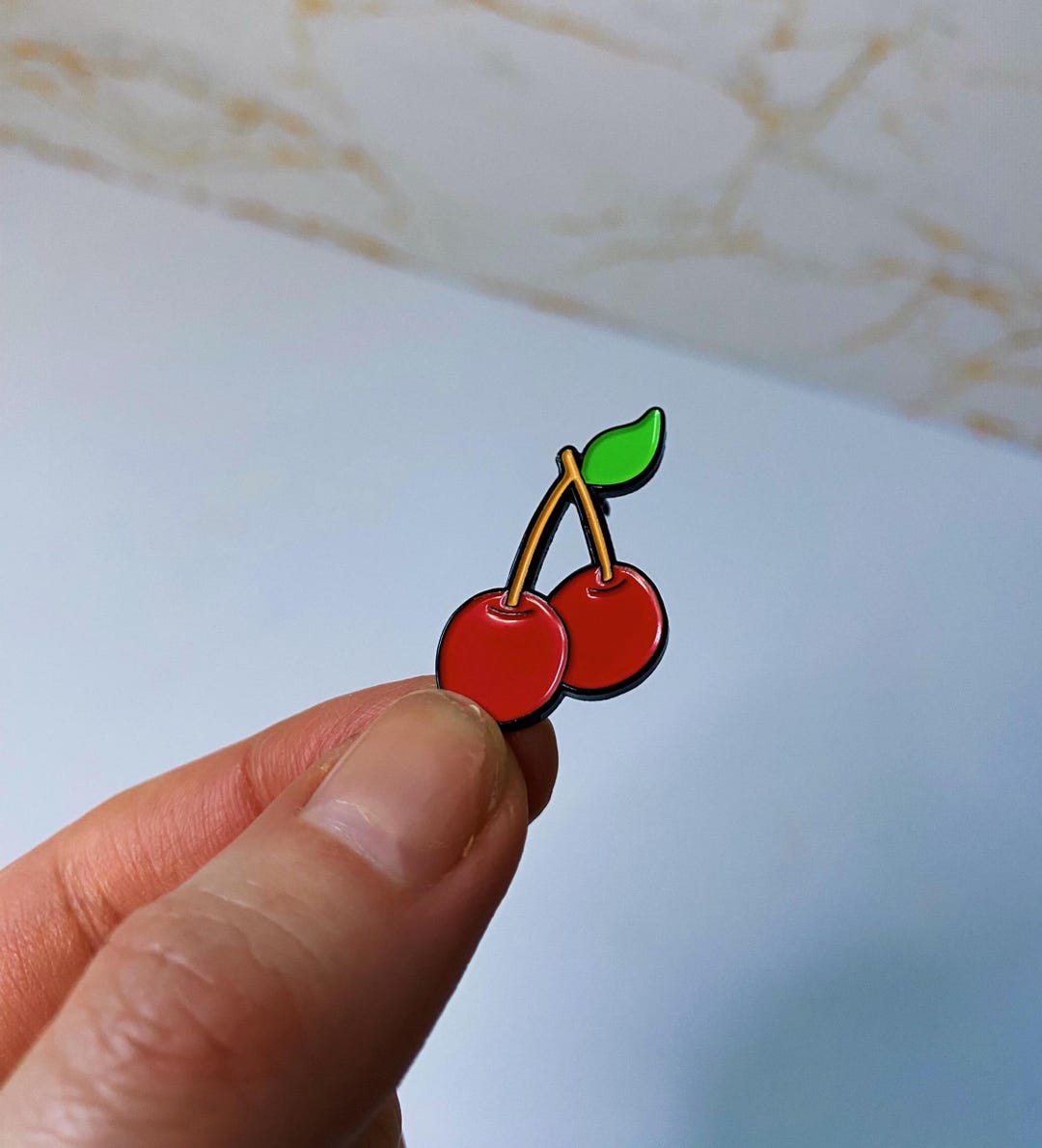 Cherry Enamel Pin Fruit Enamel Pin Vegan Enamel Pin Plant Based Pin ...