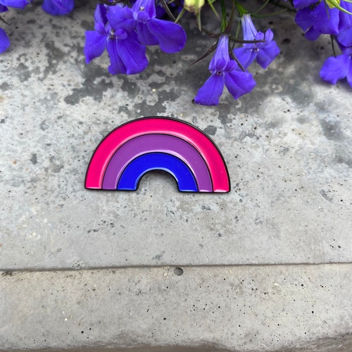 Bisexual Pride Pin Gay Lapel Pin Bisexual Flag Pin Heart Etsy Uk