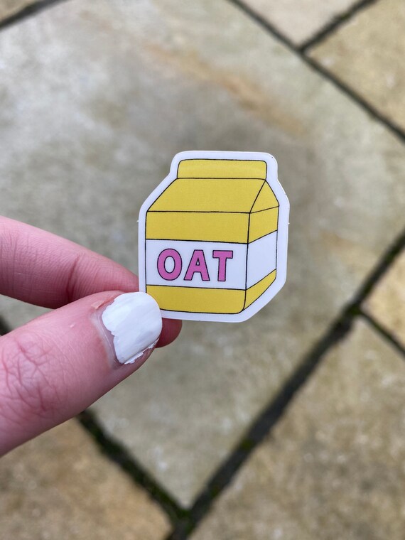 Oat Milk Sticker Waterproof Sticker Glossy Vinyl Sticker | Etsy