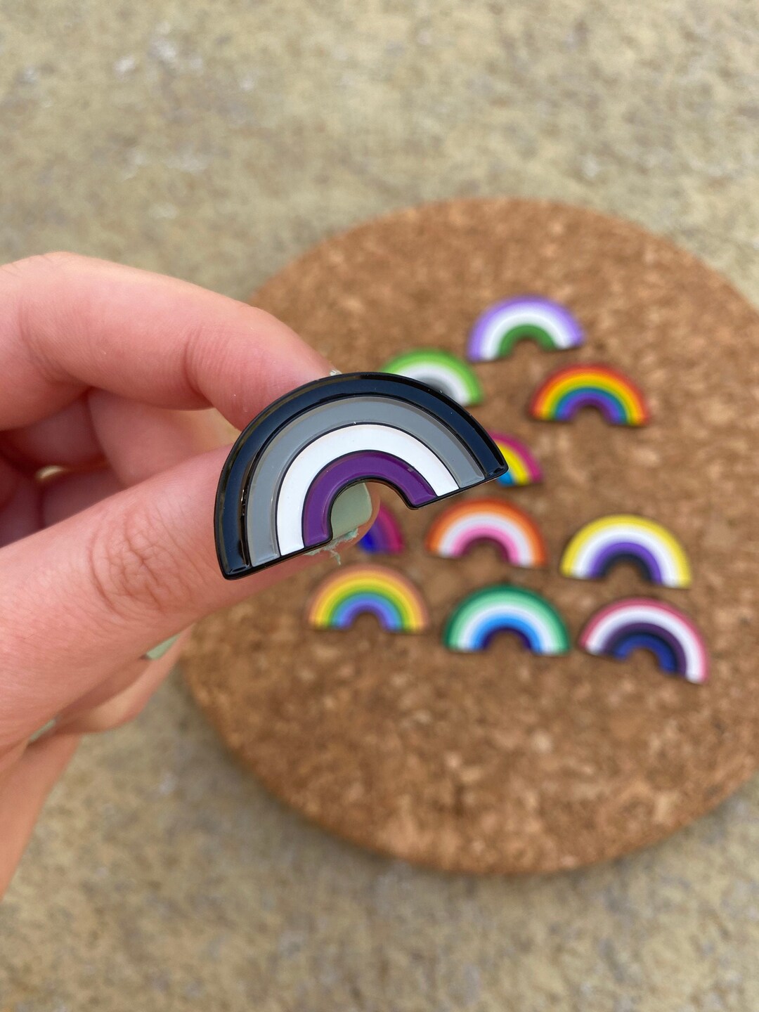 SECONDS Asexual Rainbow Enamel Pin Asexual Pin, Asexual Pride, Ace ...