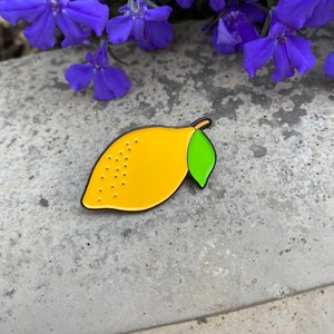 Lemon Enamel Pin, Fruit Enamel Pins, Lapel Pin, Brooch, Badge, Food ...