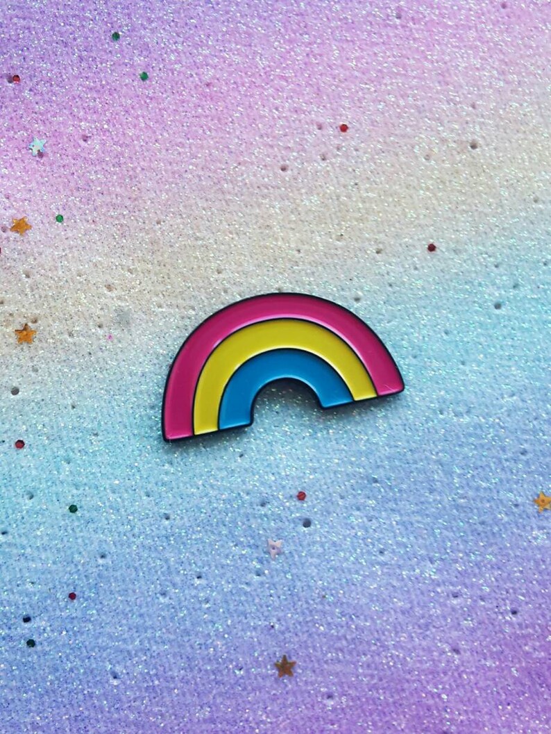 Pansexual Rainbow Enamel Pin Pansexual Pin Pansexual Pride Etsy