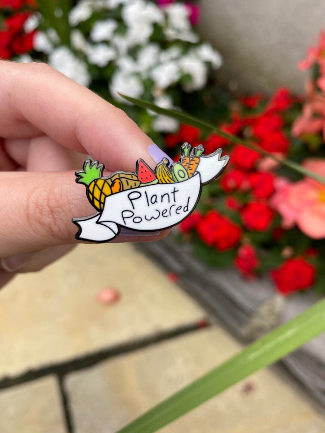 Plant Powered Enamel Pin Plant Pin, Plant Based Pin, Vegan Enamel Pin ...