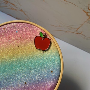 Apple Enamel Pin, Fruit Enamel Pins, Lapel Pin, Brooch, Badge, Food ...