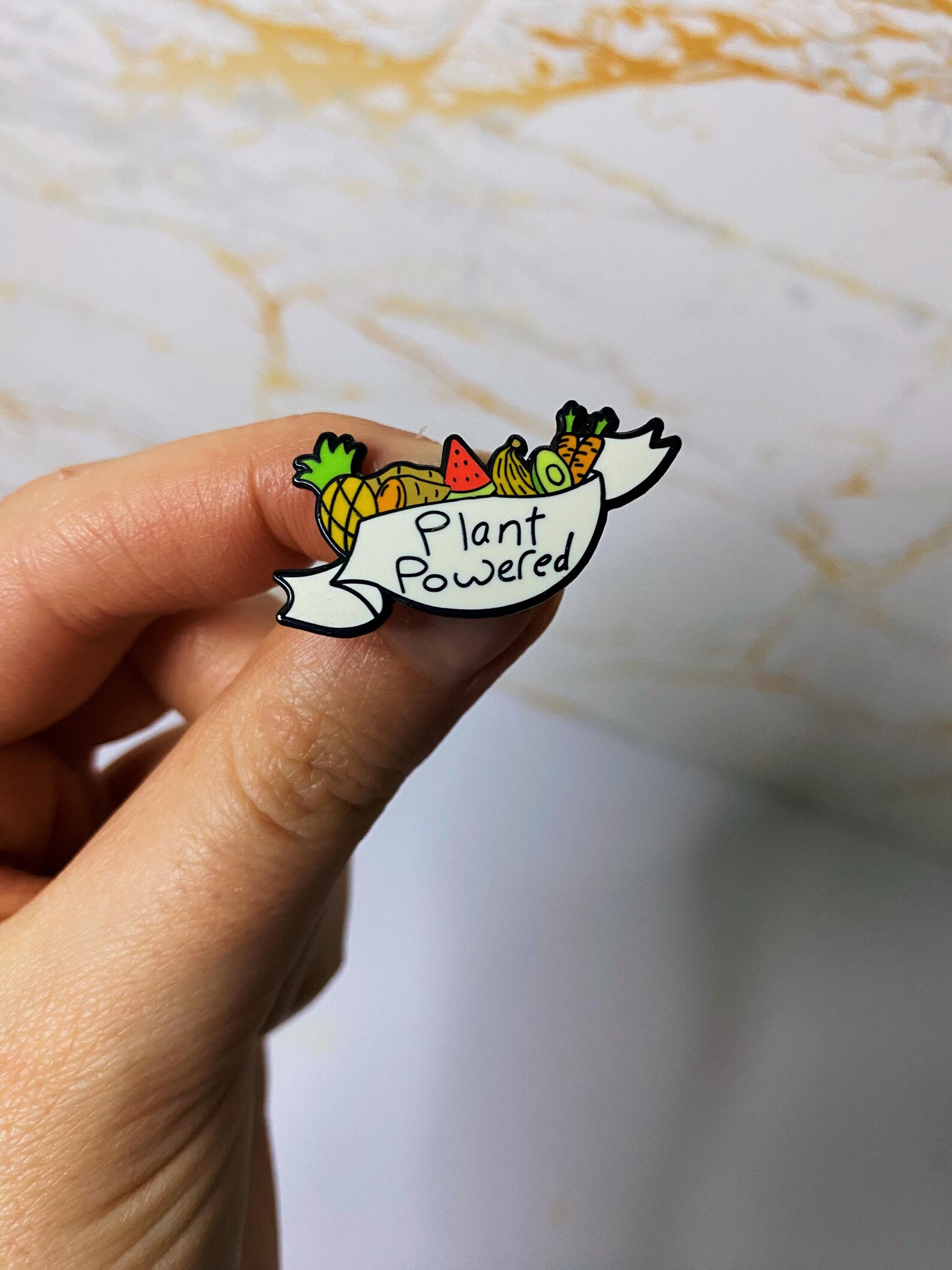 Vegan Enamel Pin Plant Based Pin Vegan Pin Vegan Gift Food Enamel Pin ...