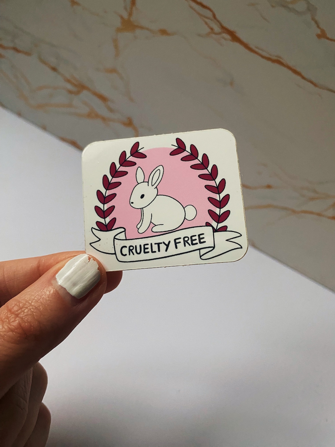 Cruelty Free Rabbit Sticker - Waterproof Sticker, Glossy Vinyl Sticker ...
