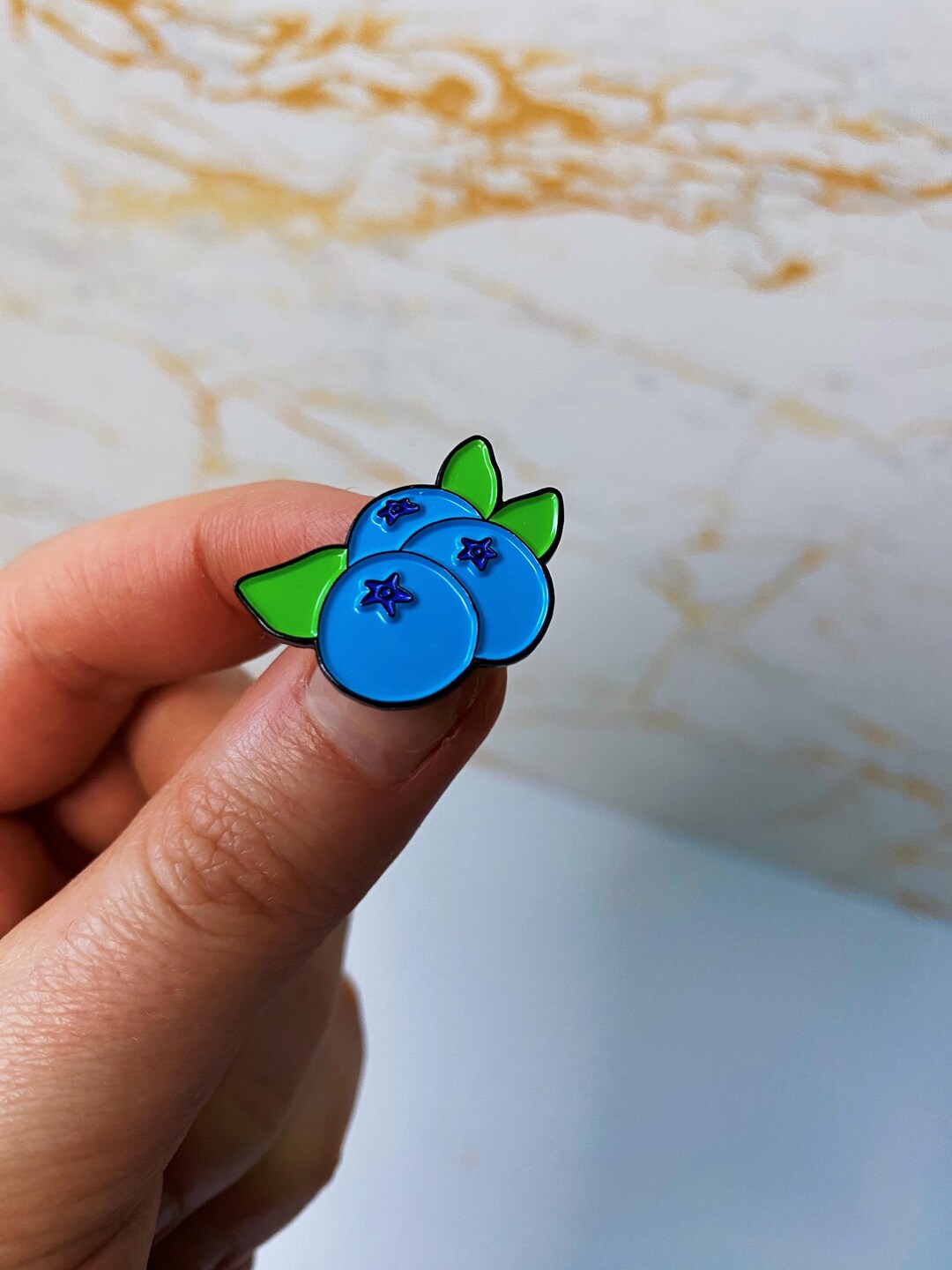Blueberry Enamel Pin Fruit Enamel Pin Vegan Enamel Pin Plant Based Pin ...