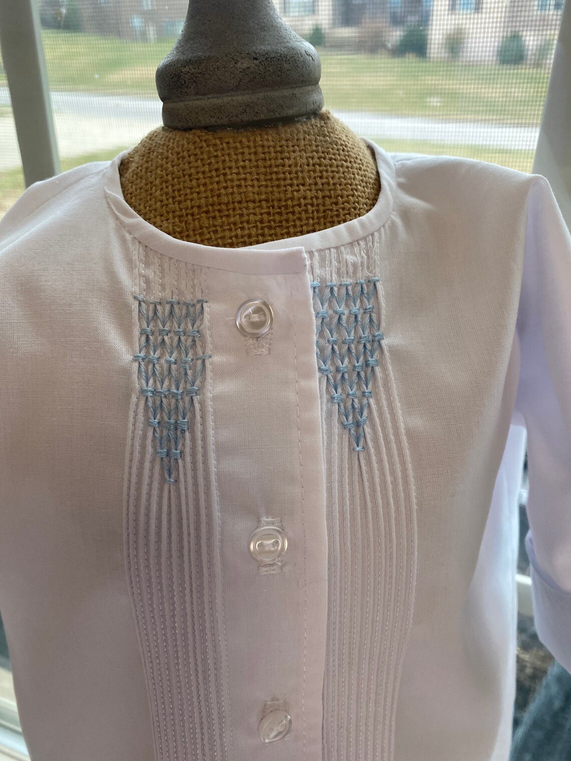 Baby Boy Pintucked Day Gown and Bonnet Pintuck Smocking Baby - Etsy