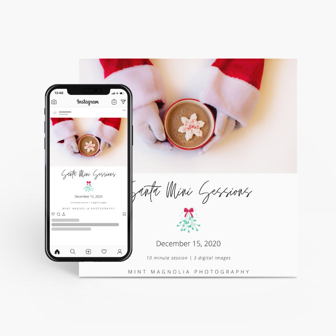 Santa Mini Session Template, Santa Template, Canva Template for ...